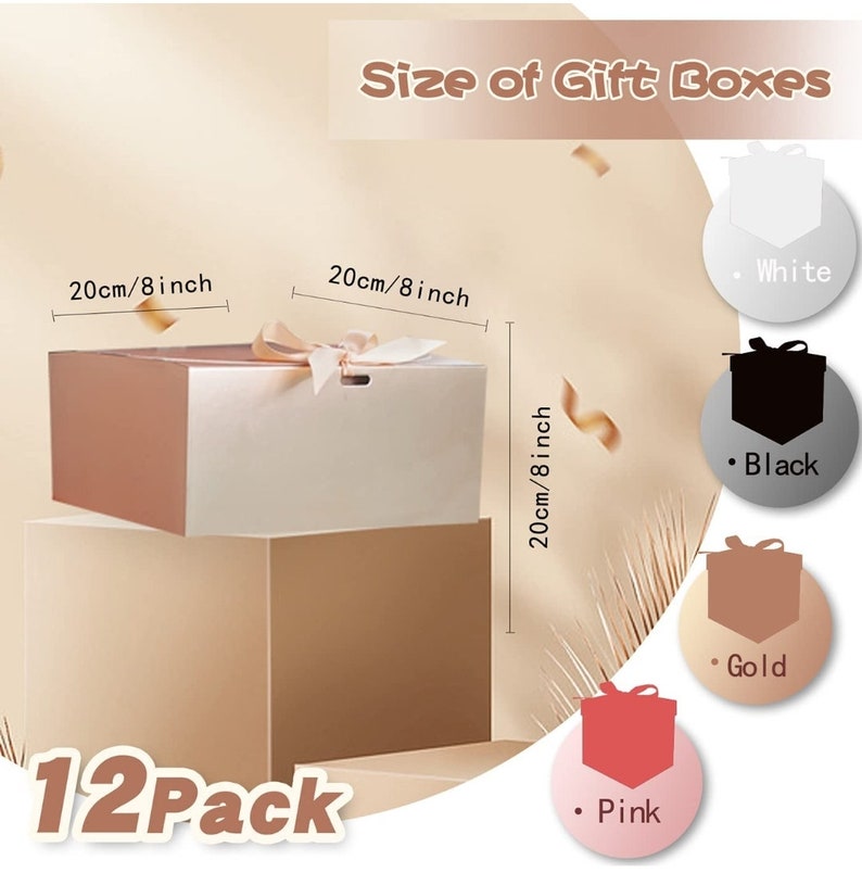 Set of 12pack Gift Boxes With Lids,gift Boxes With Ribbon,bridesmaid ...