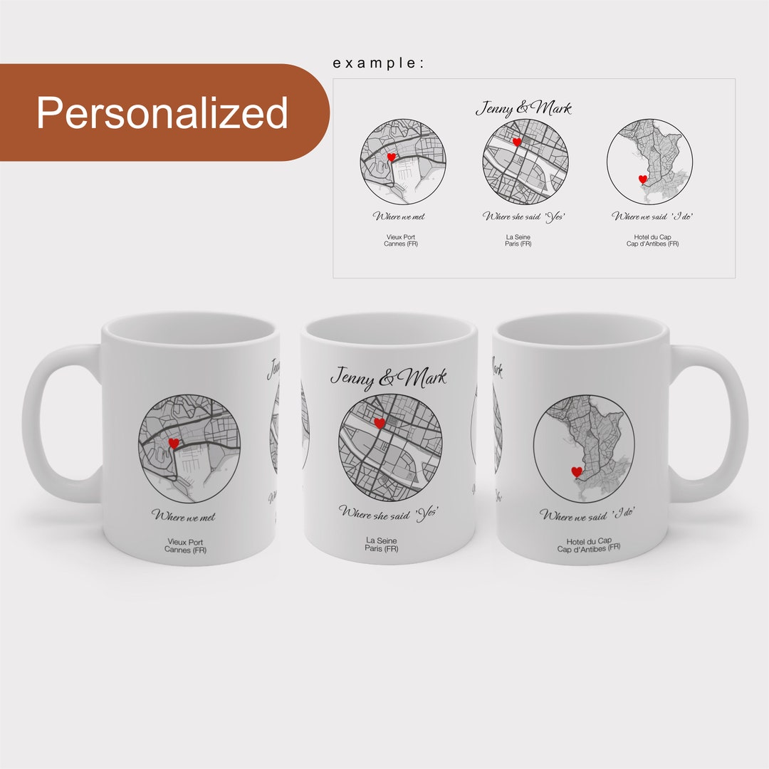 Personalized Story Map Coffee Mug, Custom Housewarmings Gift, Any ...