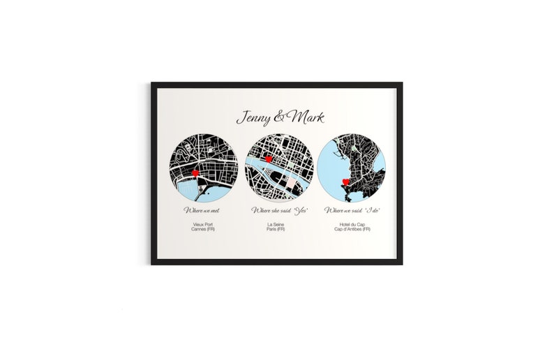 Met Engaged Wedding Map Personalised Map Print Custom Location Anniversary Minimal Custom Map 7713