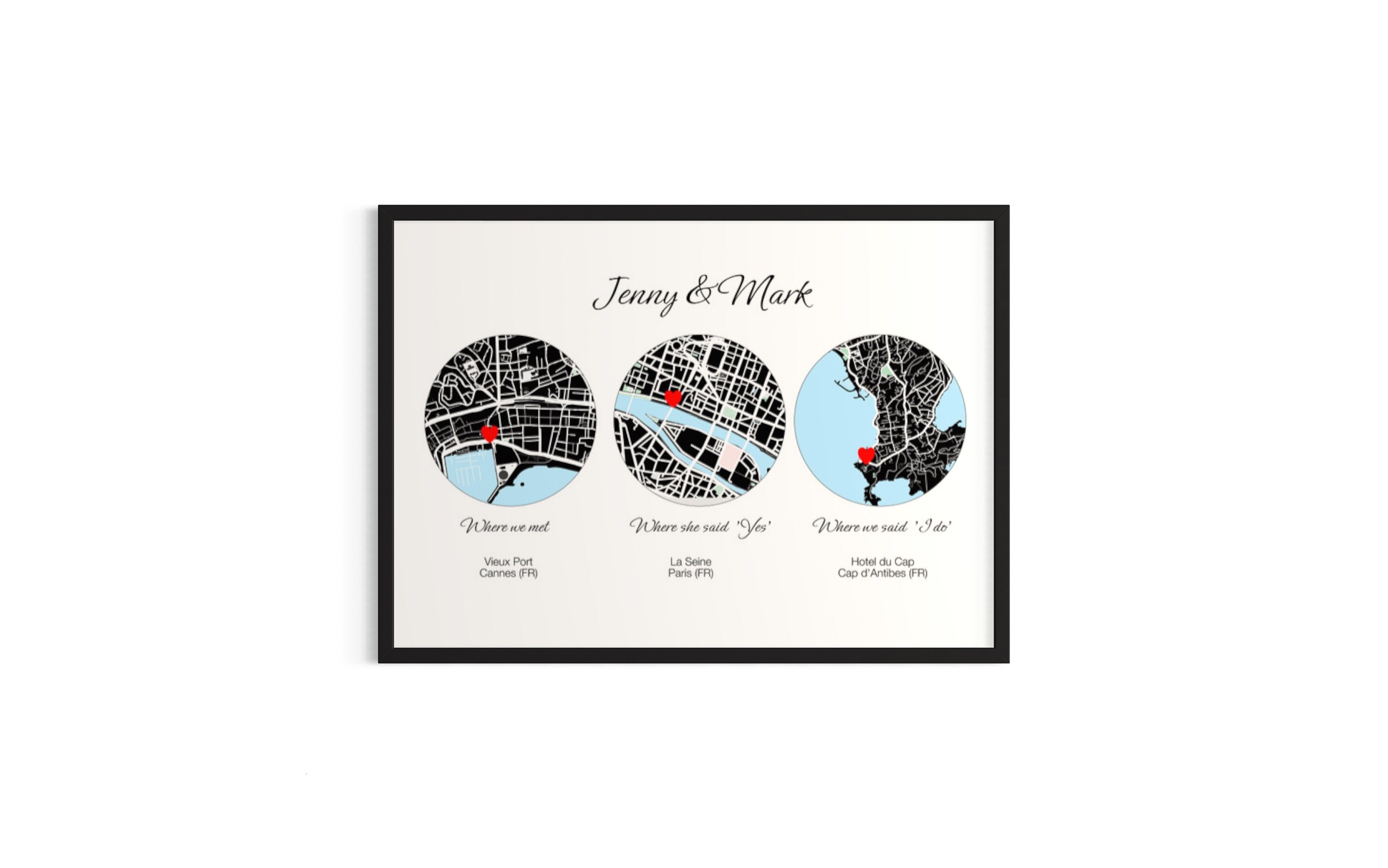 Met Engaged Wedding Map Personalised Map Print Custom Location Anniversary Minimal Custom Map 9714