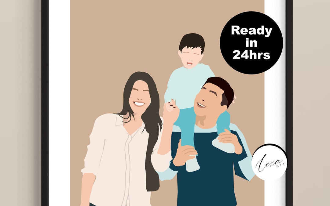 Custom Family Portrait, Faceless Minimalist Portrait, ASAP, Digital ...