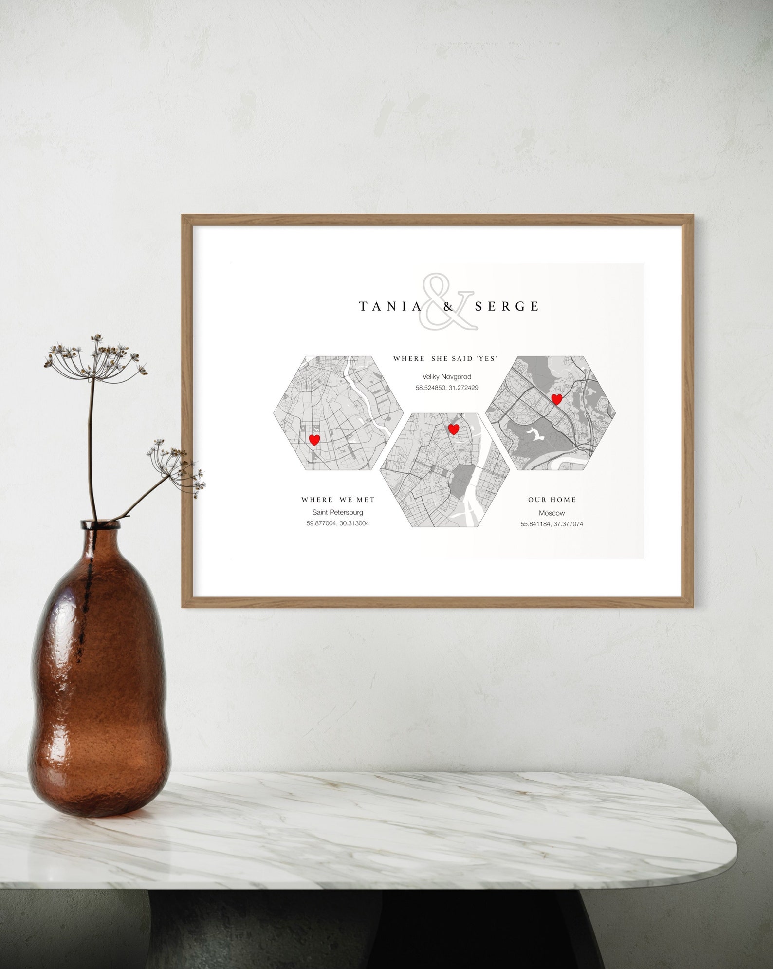 Personalised Map Print, Met Wedding Home Map Custom Location ...