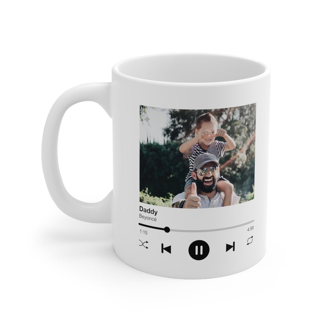 Custom Dad Gift Song Mug, Any Photo or Song, Any Playlist, Photo and ...