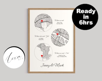 Valentine's Day Gift Map, Where It All Began, Custom Map Gift Valentine ...