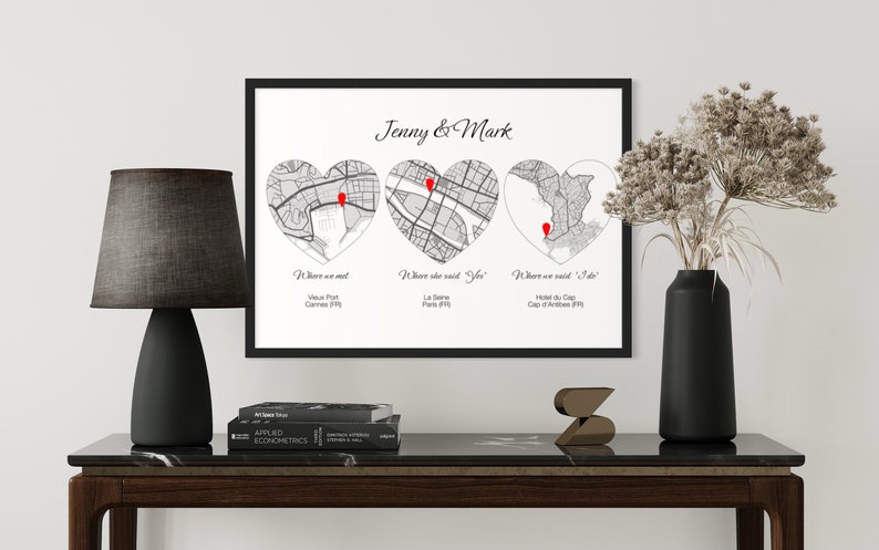 Met Engaged Wedding Map Personalised Map Print Custom Location Anniversary Minimal Custom Map 0621