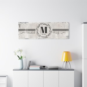 Family Last Name Sign, Cottage Core Last Name Wall Canvas, Family ...