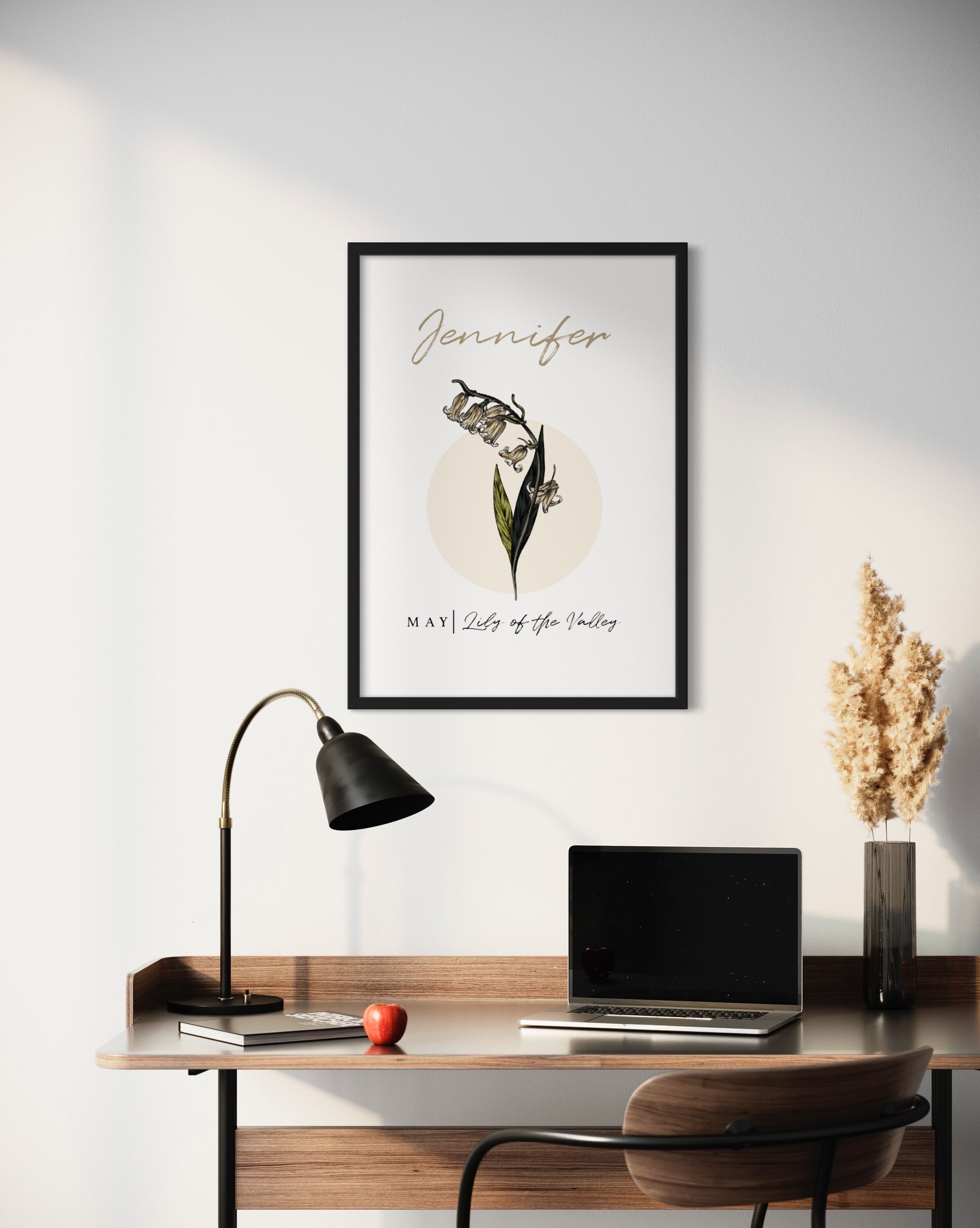 Personalized Birth Flower Print, Custom Birthday Gift, Custom Birth ...