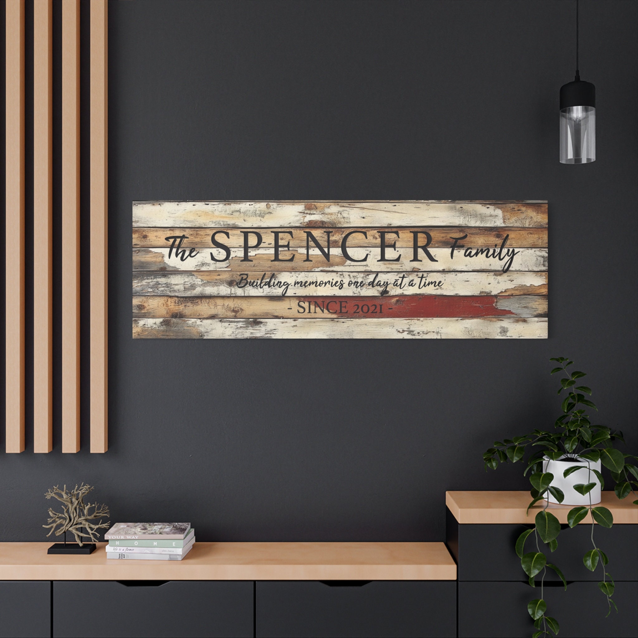 Family Last Name Sign, Farmhouse Last Name Canvas for Wall, Family ...