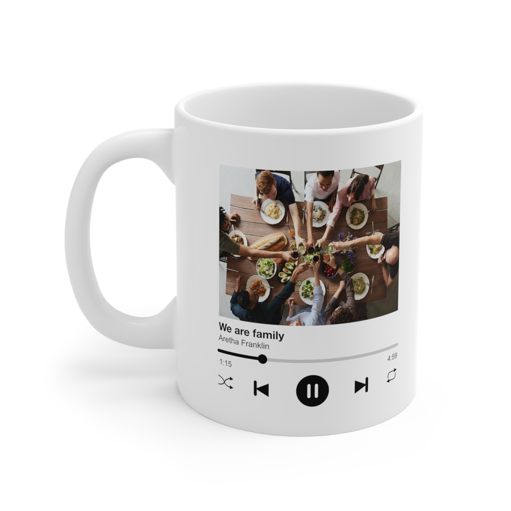 Personalised Family Song Mug, Any Photo or Song, Playlist, Photo Music ...