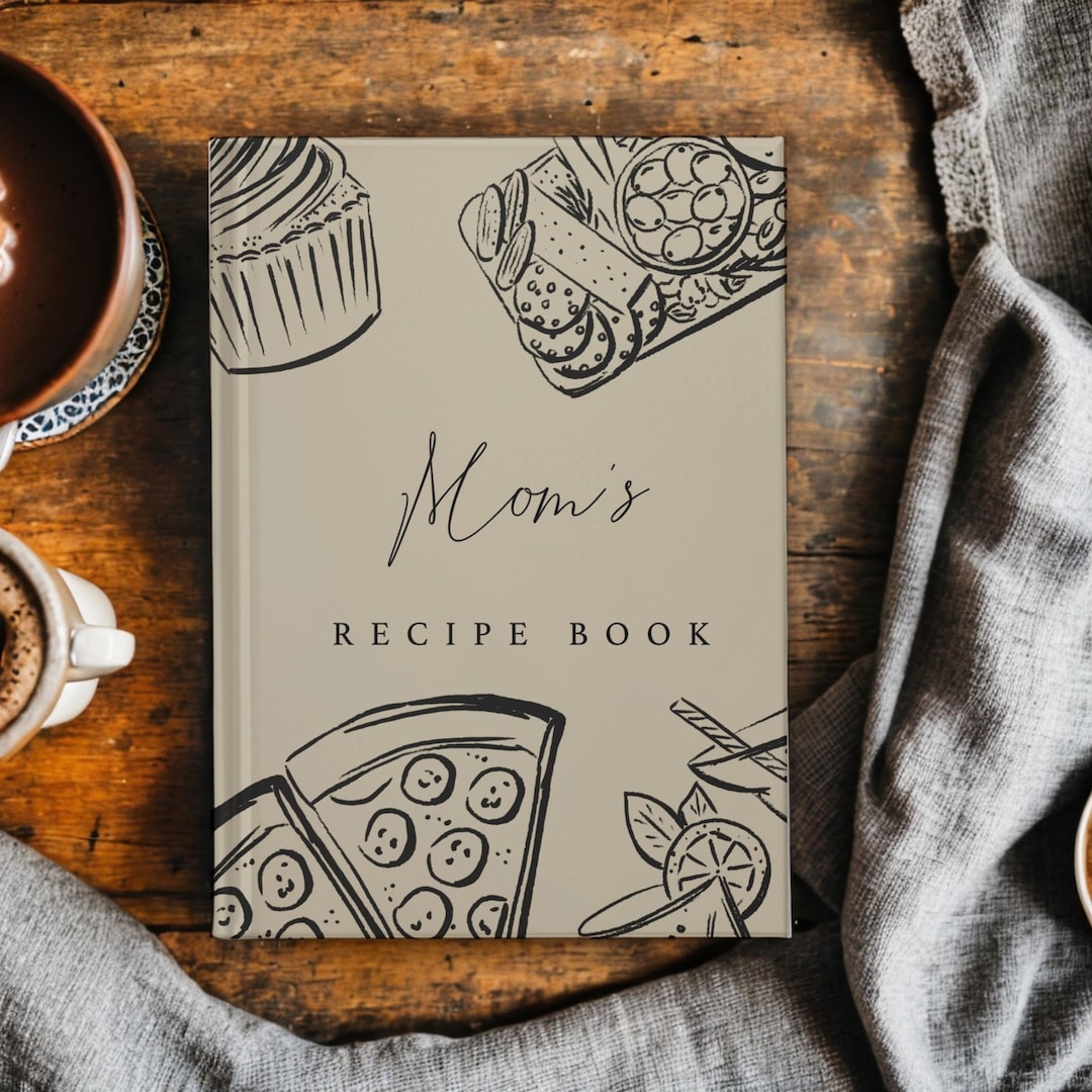 Custom Recipe Text Book Recipes Hardcover Lined Notebook Unique Gift ...