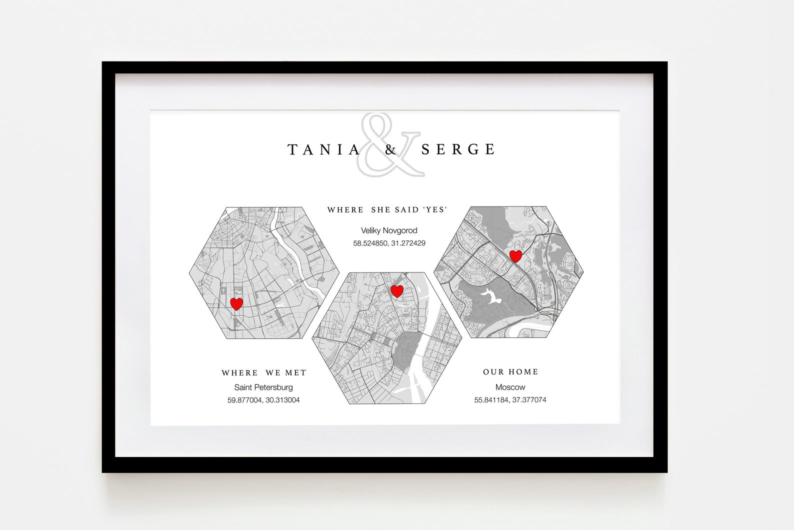 Personalised Map Print, Met Wedding Home Map Custom Location ...