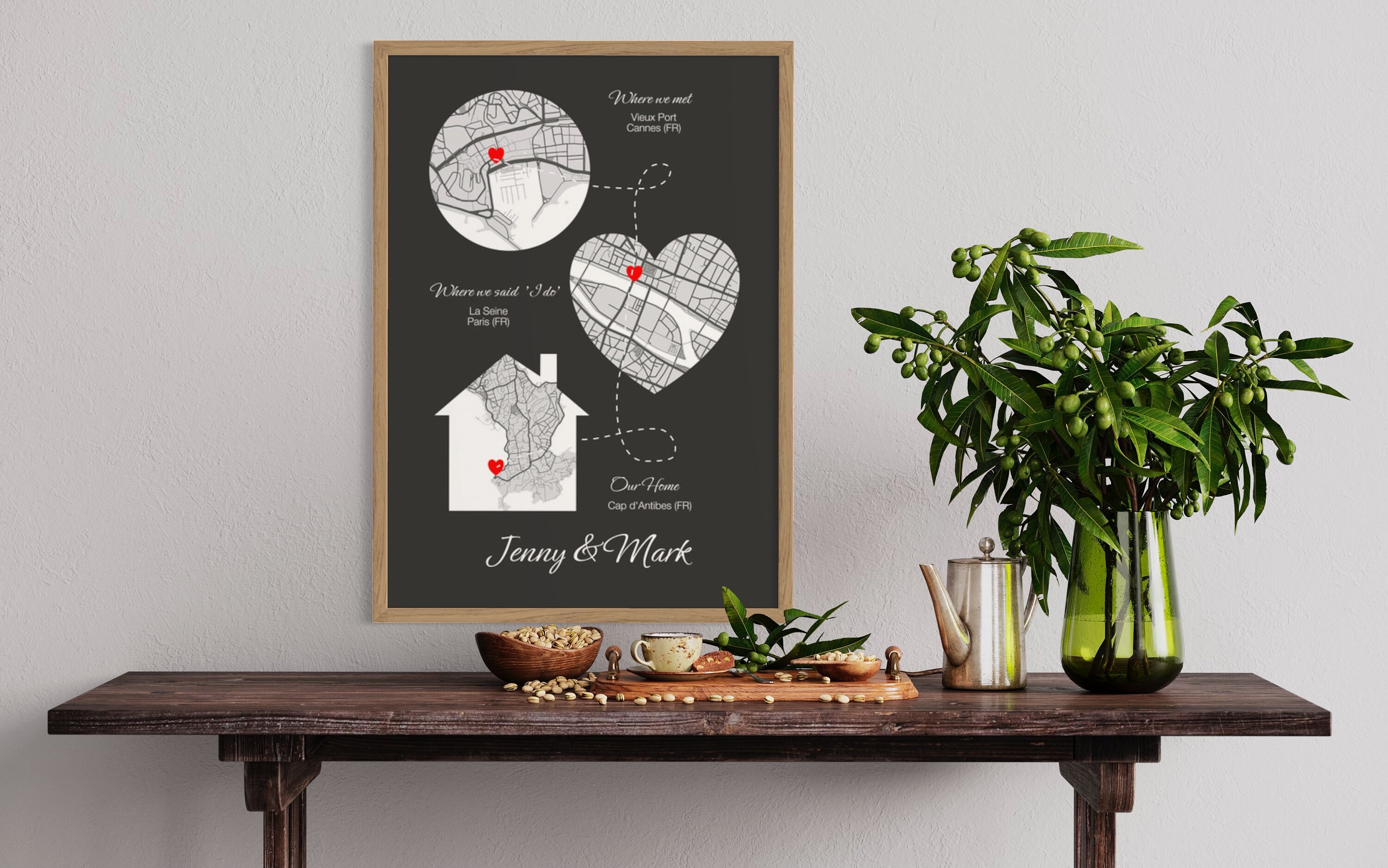 Personalised Map Print Our Story Map Custom Location Met - Etsy
