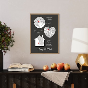 Personalised Map Print, Our Story Map Custom Location Met Married Home ...