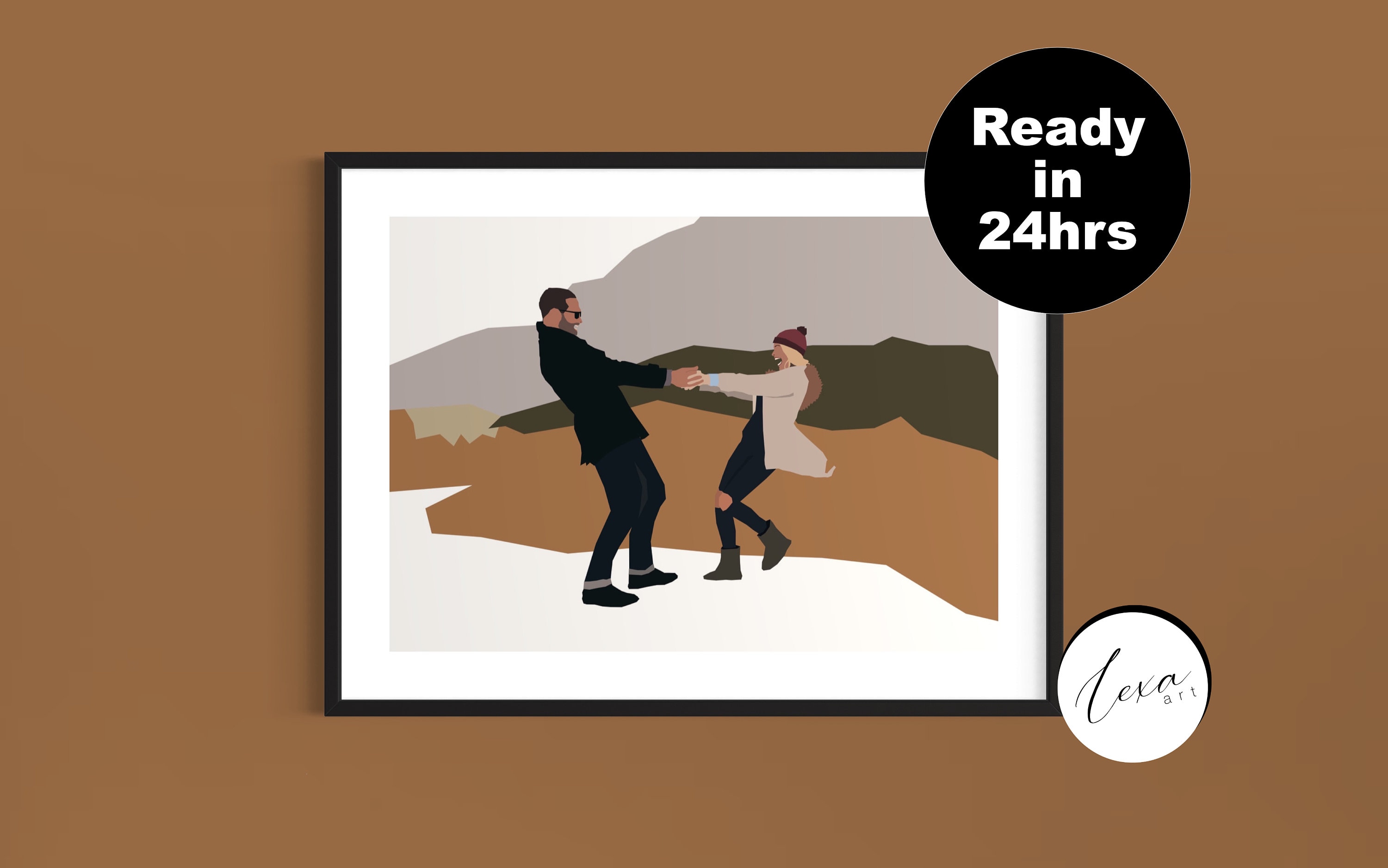 Custom Digital Faceless Portrait, Custom Personalised Photo, Minimalist ...