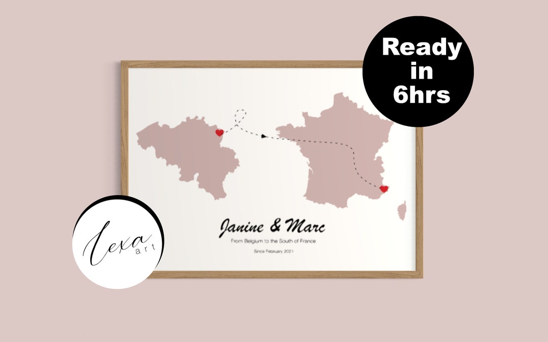 Personalised MOVING Map Print, Housewarming Giftmap Custom Location ...