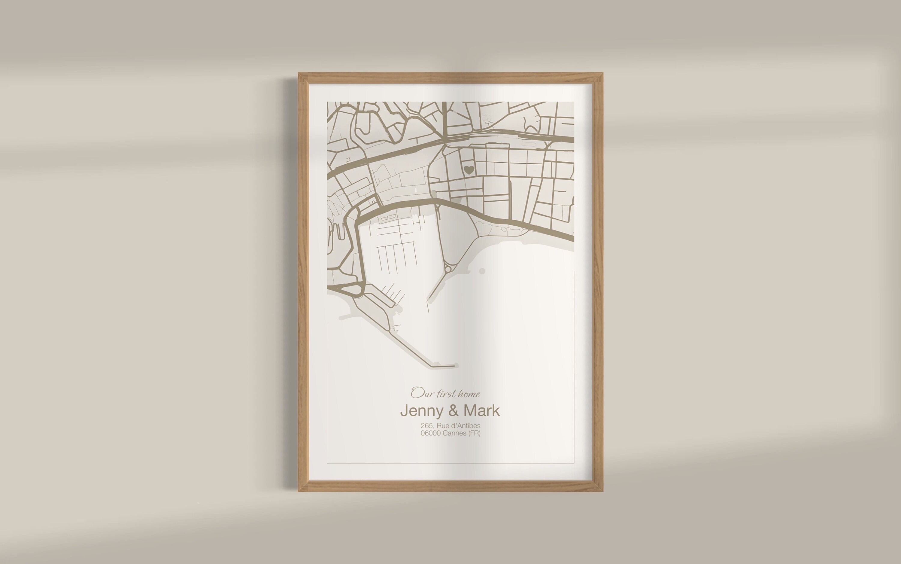 Personalised Map Print, Gold Look Custom Wedding Gift, Custom Location ...