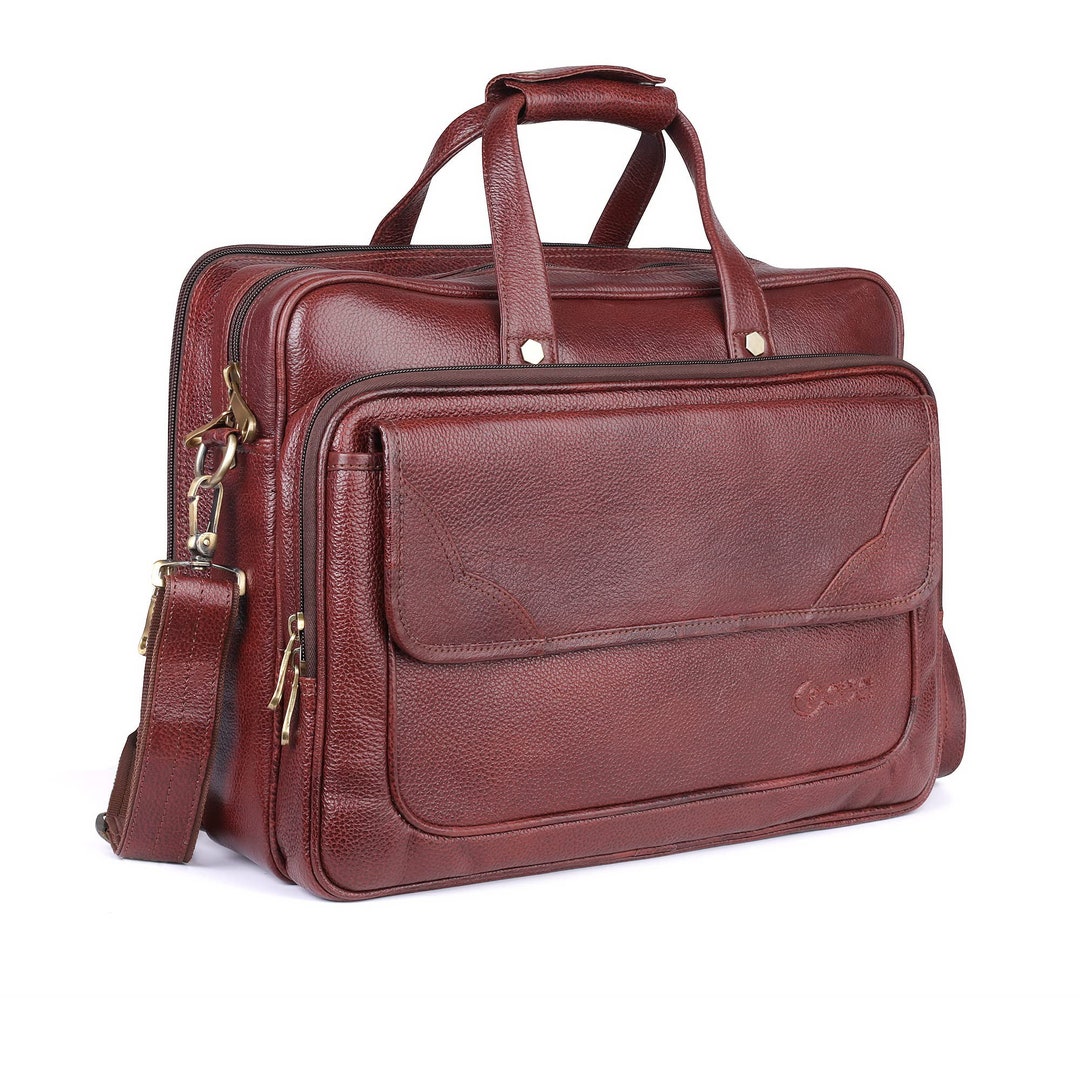 Gaja Leather Laptop Bag for Men Messenger Bag 15.6 Inches Briefcase ...