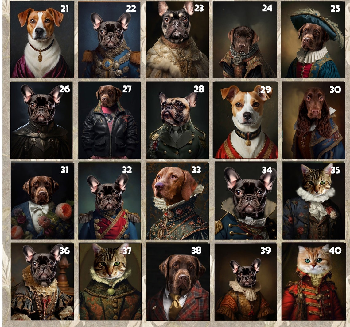 Queen Royal Portrait Regal Dog Portrait Renaissance Pet Art Royal King ...