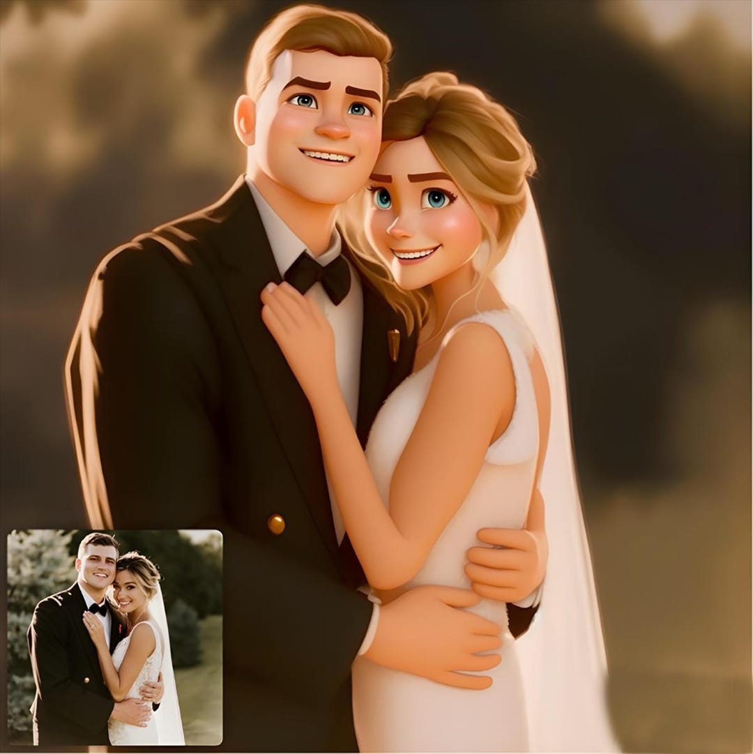 Pixar Style Portrait From Photo Digital or Printed Custom Portrait ...