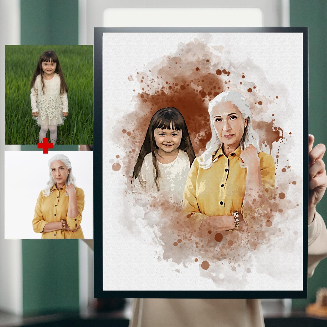 Combine Photos to Family Portrait, Personalized Father's Day Gift ...