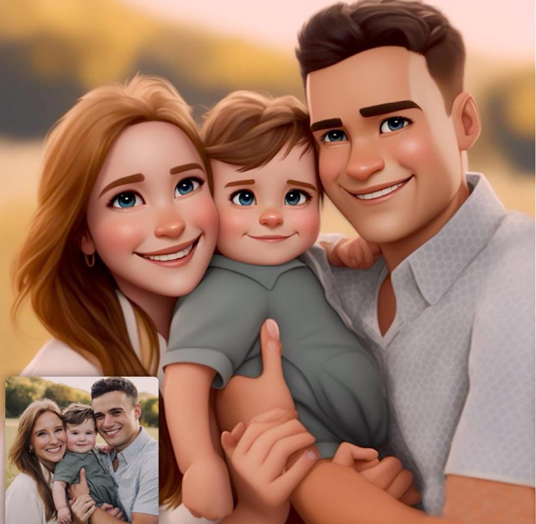 3D Pixar Styled Portrait Gift Custom Portrait Cartoon Profile Picture ...