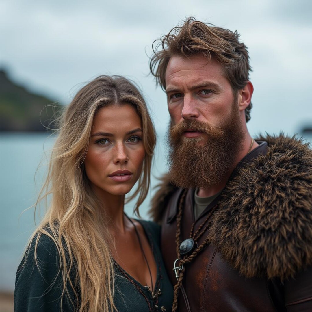 Custom Viking Couple From Photo Viking Portrait Viking Gifts Royal ...