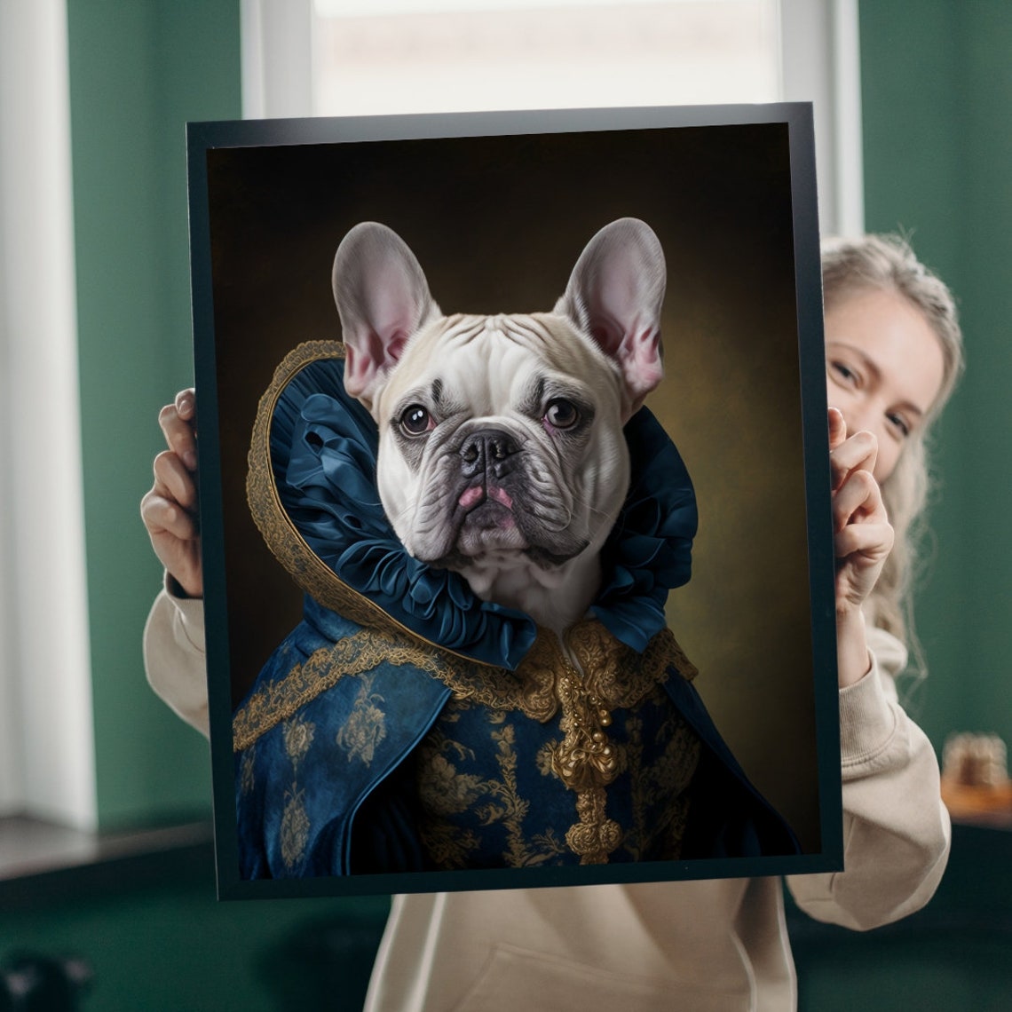 Queen Royal Portrait Regal Dog Portrait Renaissance Pet Art Royal King ...