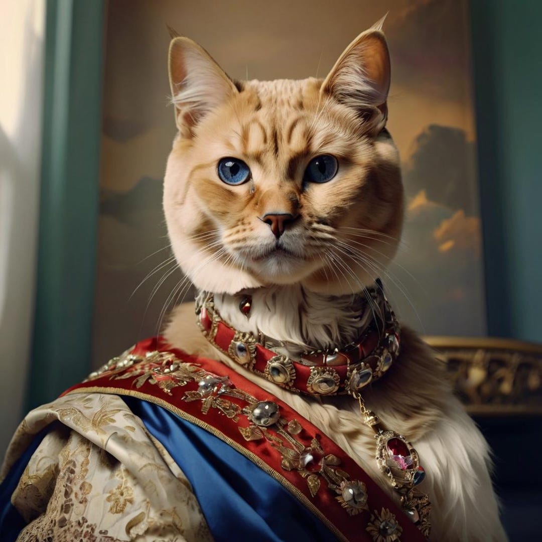 Custom Royal Cat Portrait, Renaissance Cat Painting, Pet Lovers Gift ...