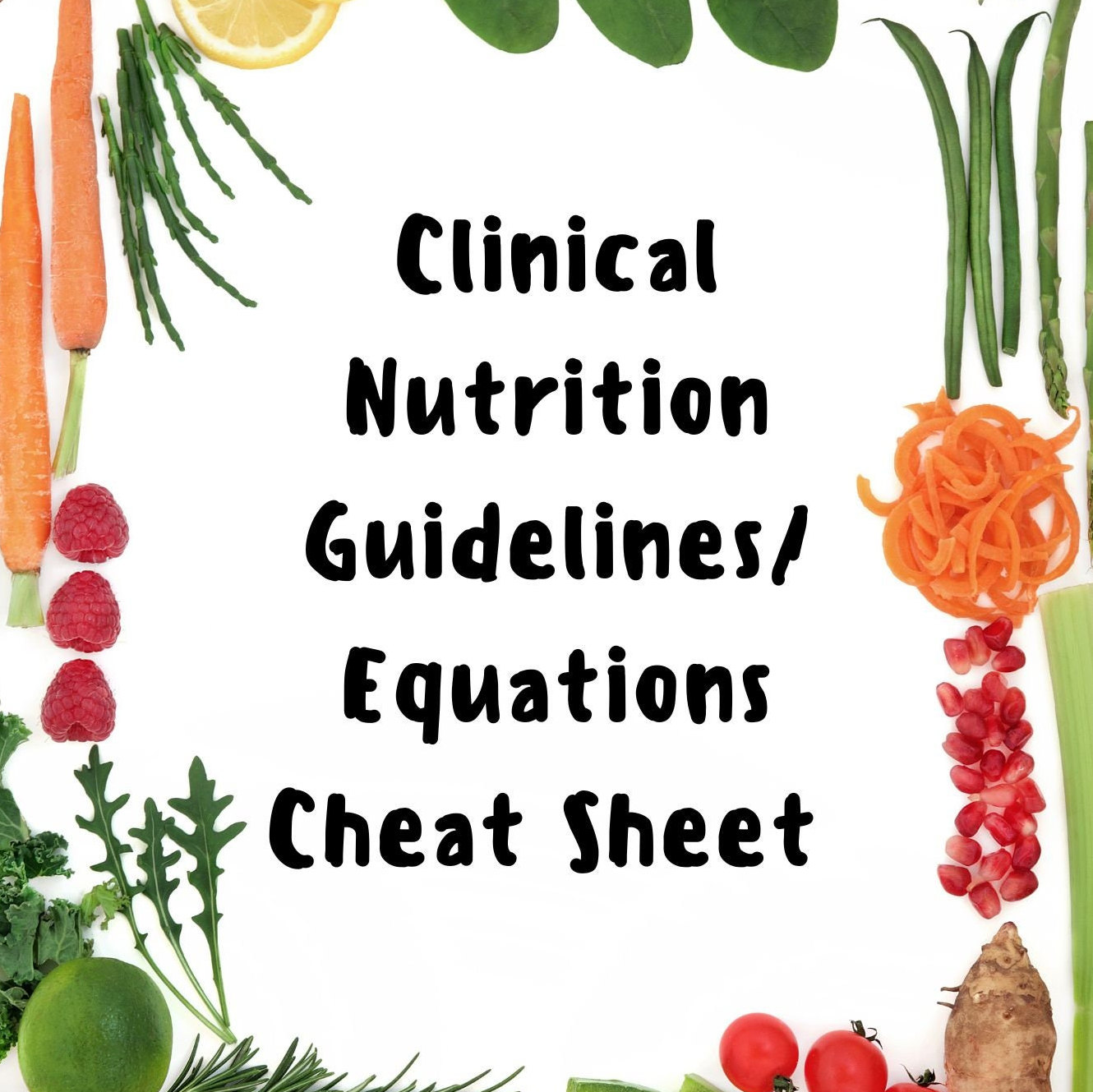 Clinical Nutrition Guidelines/ Equations Cheat Sheet - Etsy