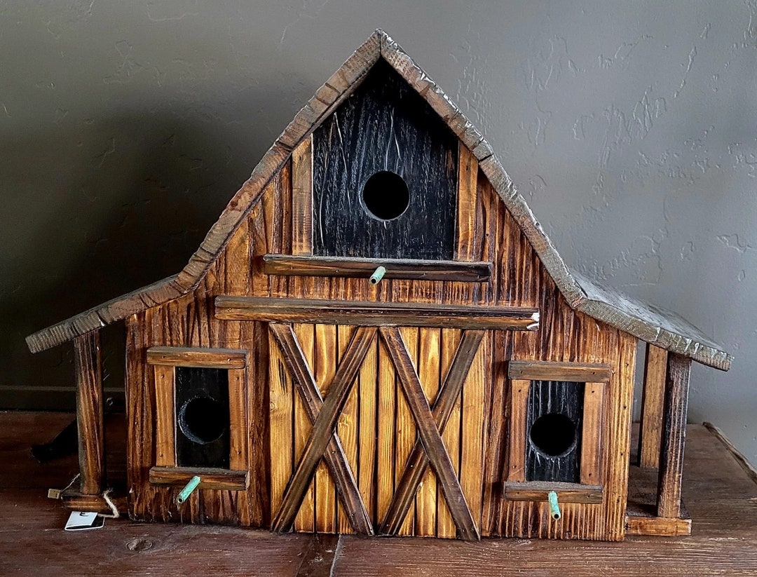 Handmade Cedar Barn Birdhouse: Rustic Bird Apartment - Etsy