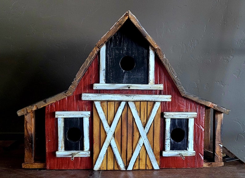 Handmade Cedar Barn Birdhouse: Rustic Bird Apartment - Etsy