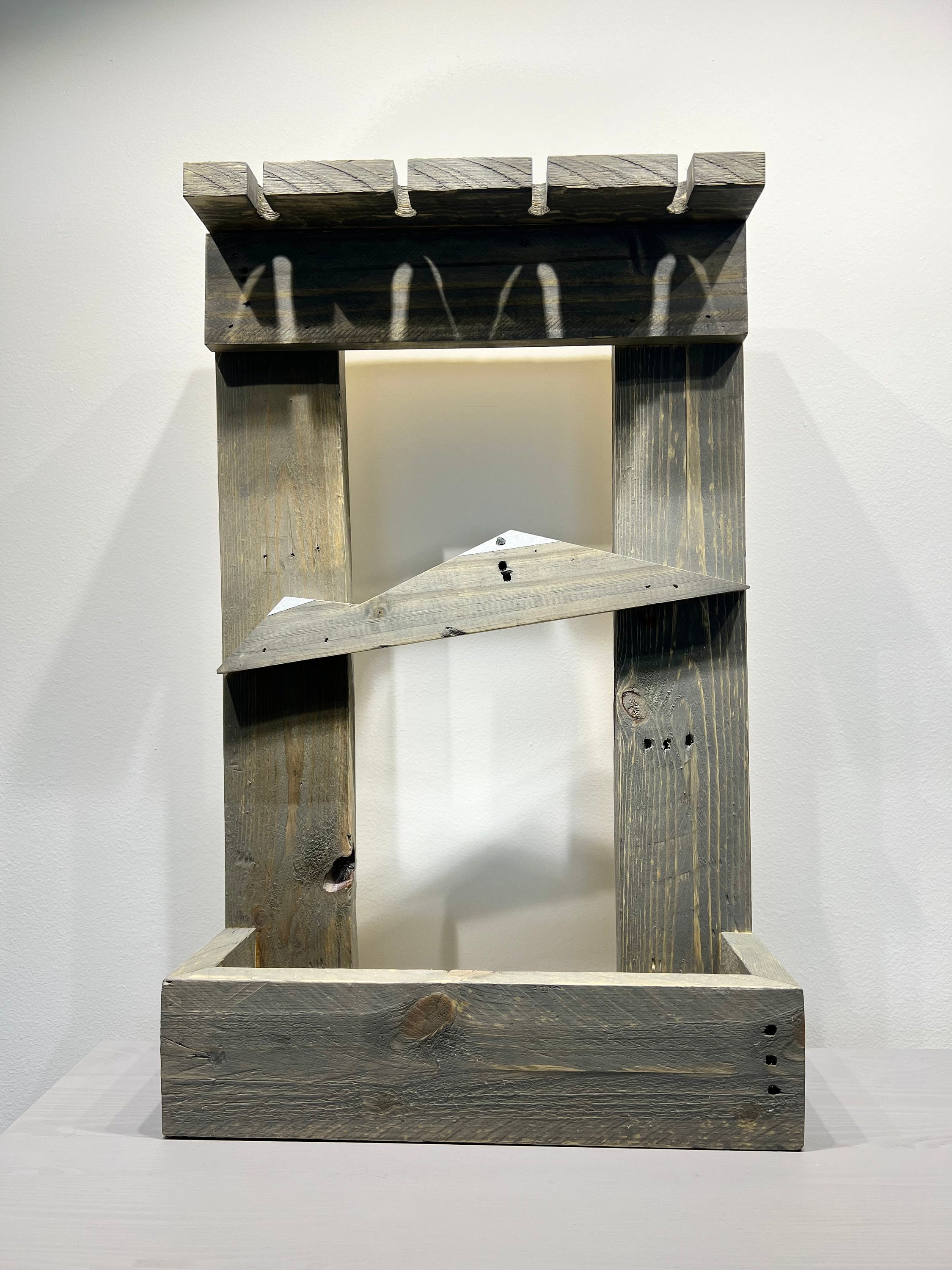 Rustic Standing Wine Rack, Wine Glass Rack, Bar Décor, Countertop Wine ...