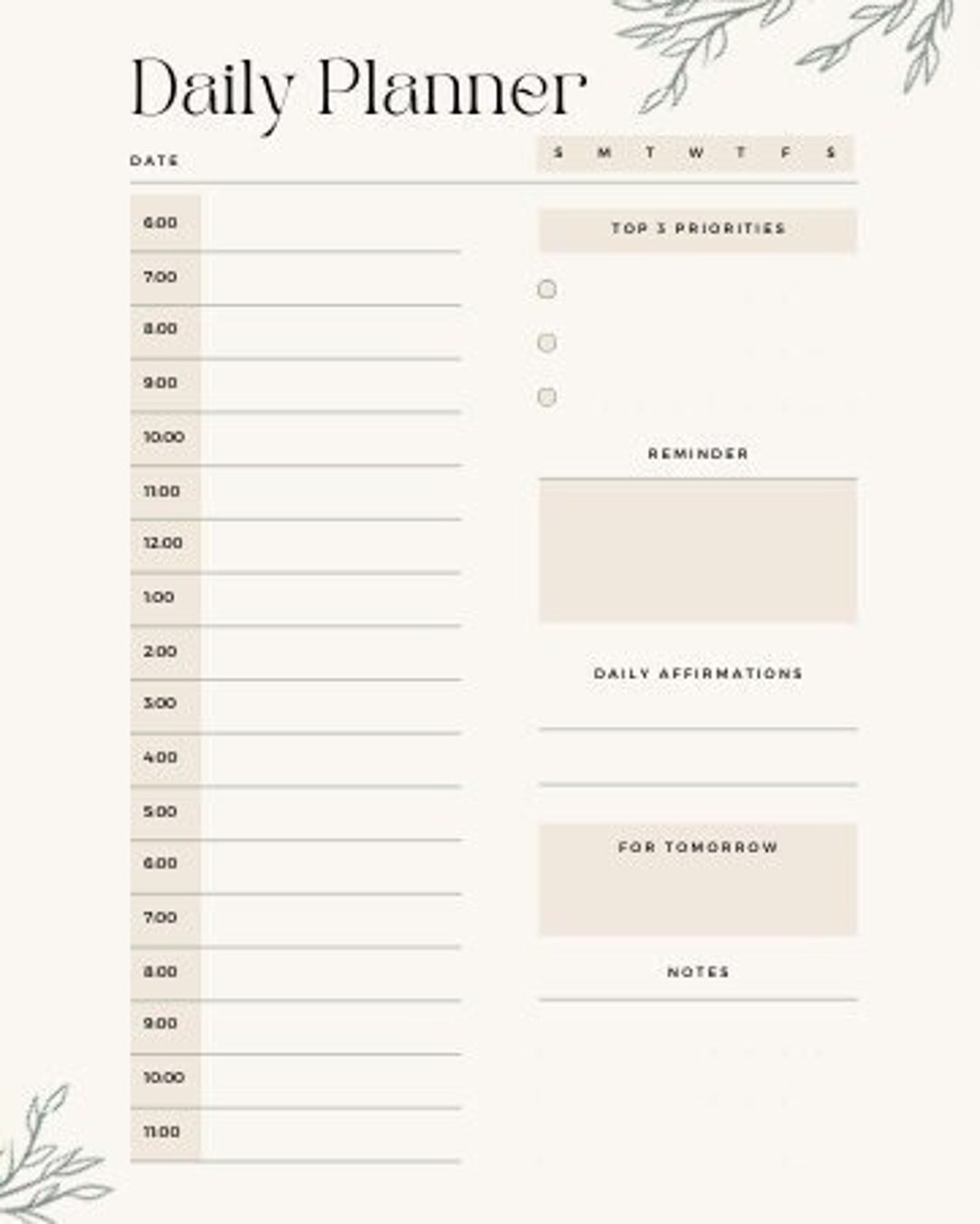 Aesthetic Printable, Productive, Digital File, Daily Planner, Aesthetic ...