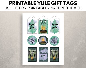 Yule Gift Tags Printable Pagan Wiccan Christmas Tags Yuletide Winter ...