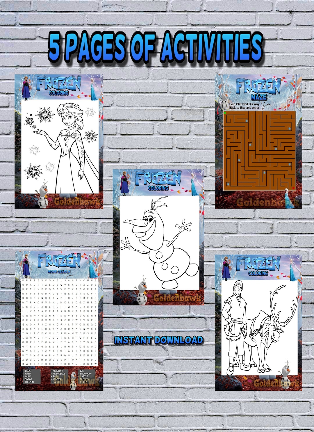 INSTANT DOWNLOAD - Frozen Themed Party Printables Party Games - Frozen ...
