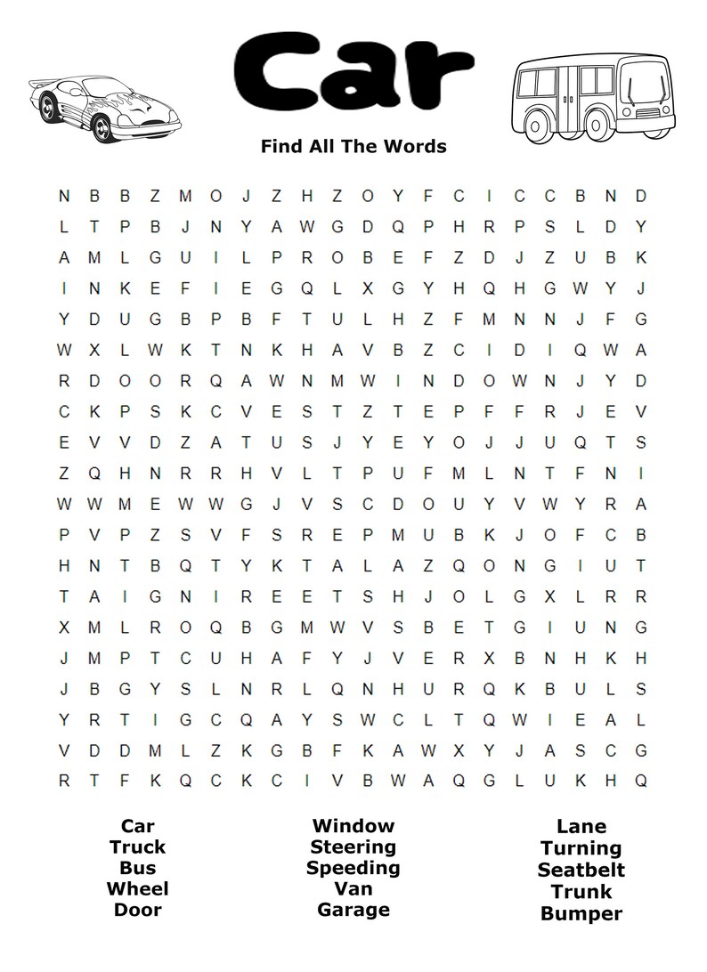 Fun Word Search Printable Sheets, Kids Activity Sheets, Activity Pack ...