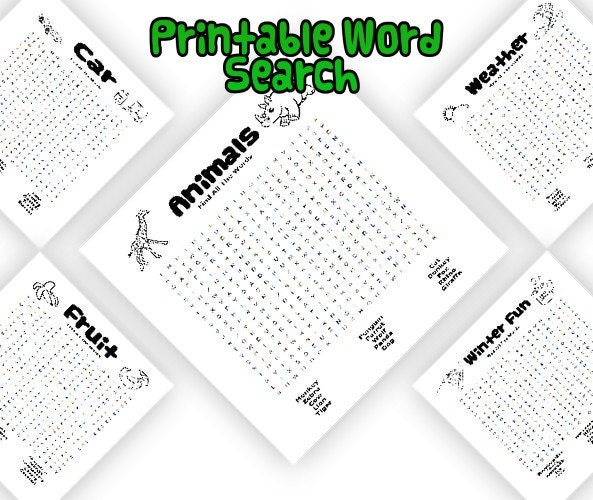 Fun Word Search Printable Sheets, Kids Activity Sheets, Activity Pack ...