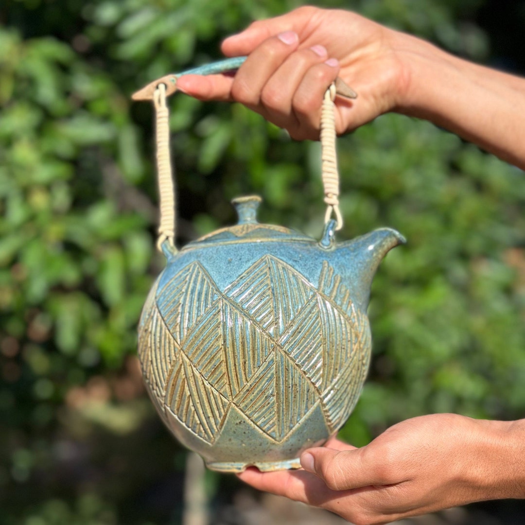 Blue Spherical Checkerboard Teapot - Etsy