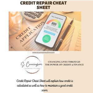 Credit Repair Cheat Sheet - Etsy
