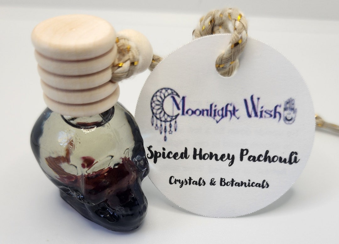 Car Air Diffuser With Crystals-botanicals-black Skull - Etsy