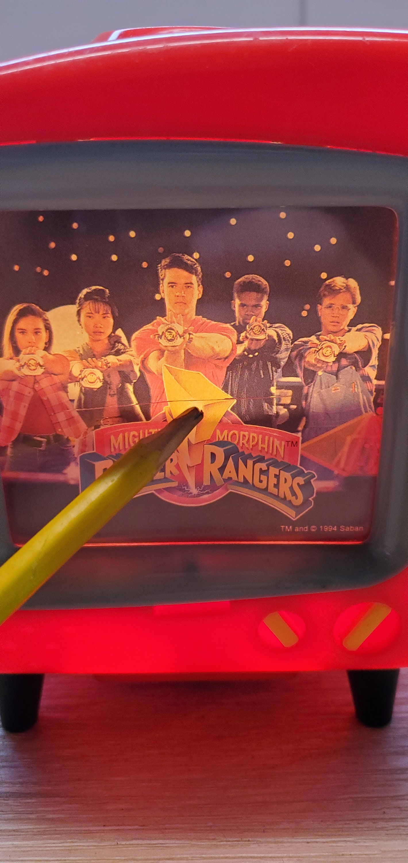 Mighty Morphin Power Rangers 1994 Soft Glow TV Projector Bedside Lamp ...