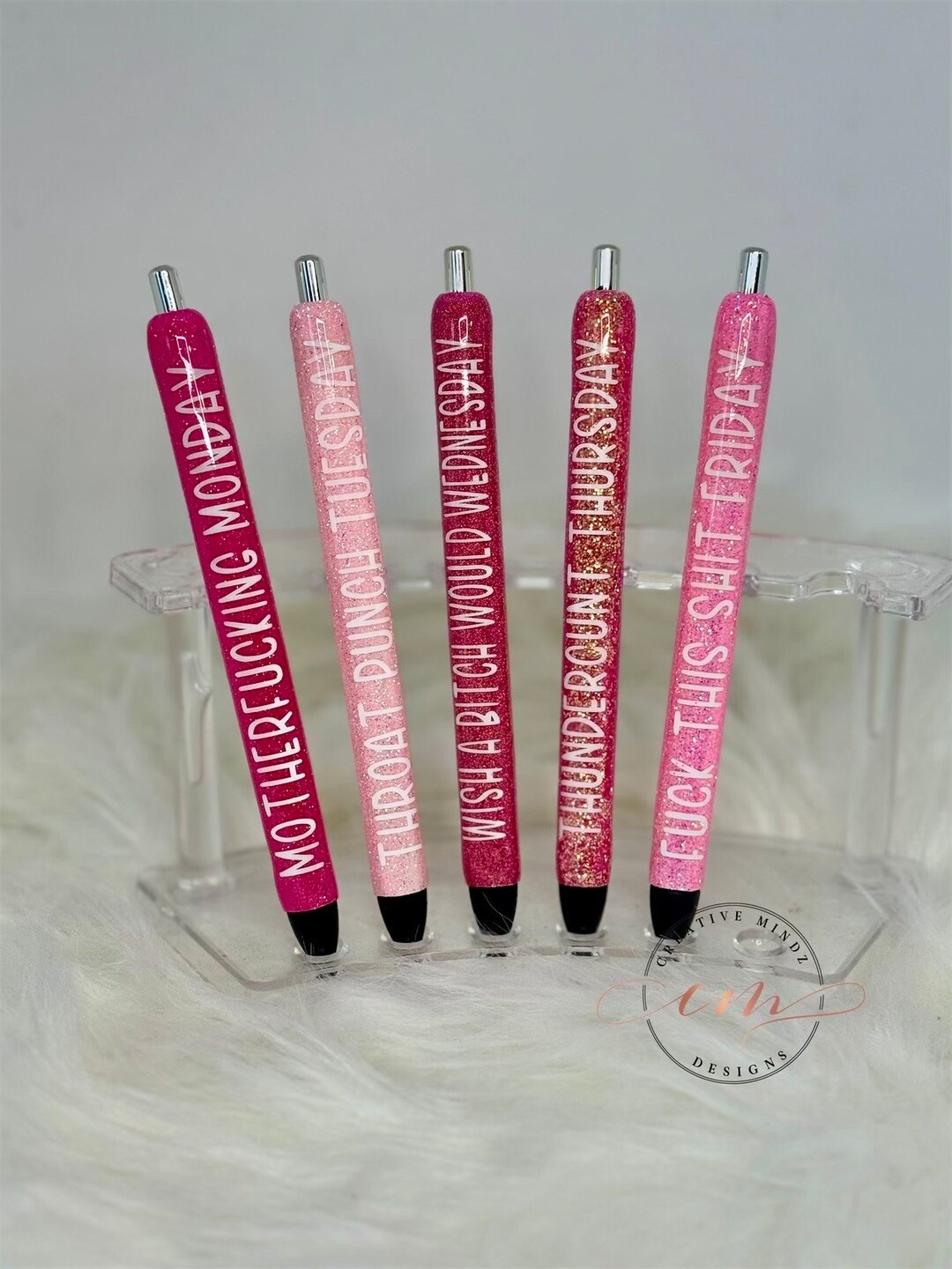 Curse Word Weekday Glitter Gel Pen Set Custom Offensive Stationery ...