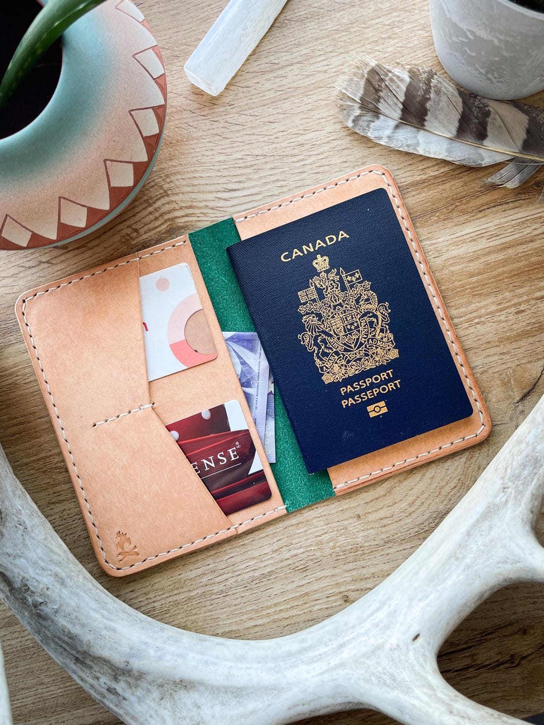 Indigenous Inspired Leather Passport Cover Field Notes Wallet Gift for ...