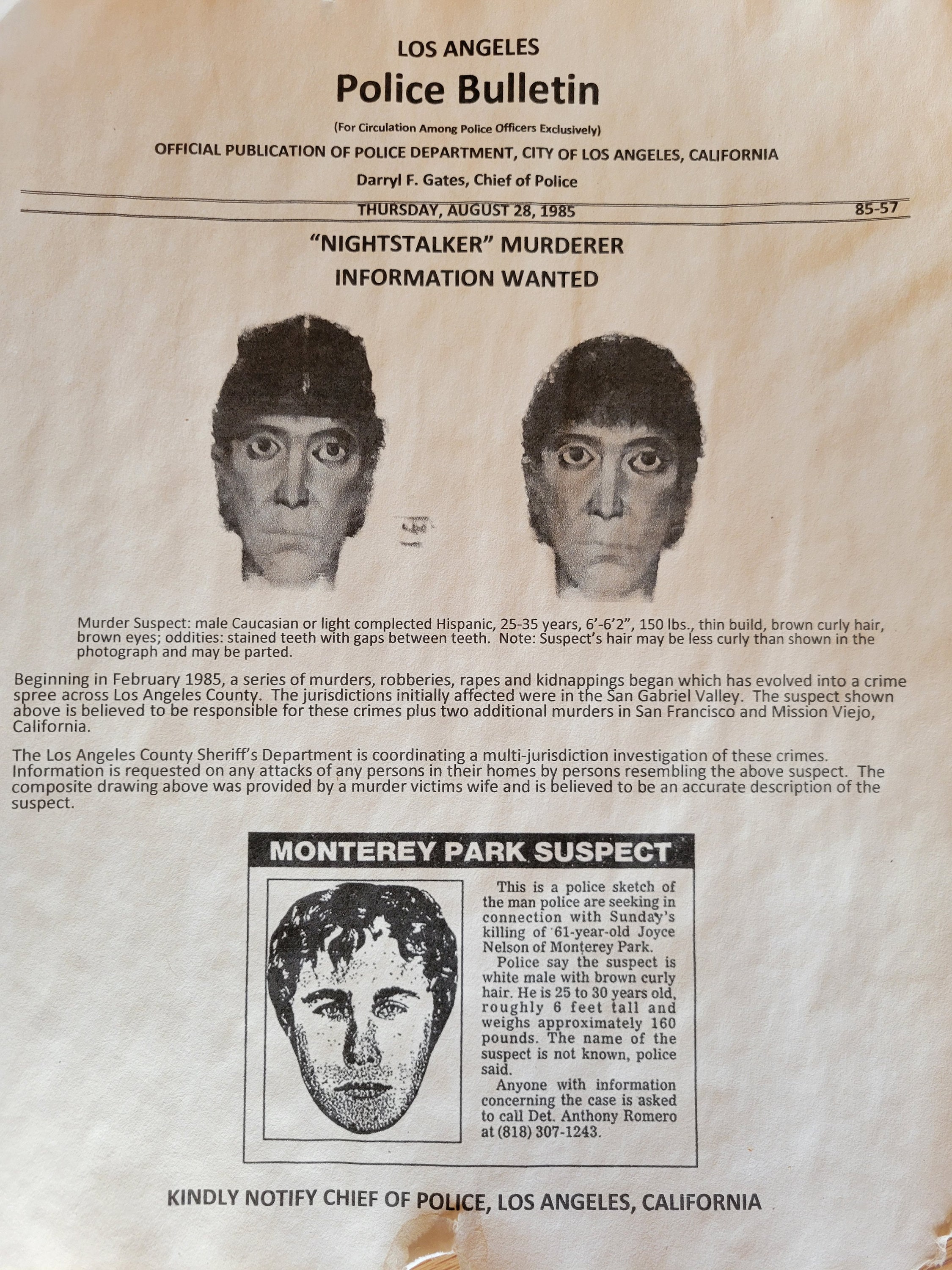 Night Stalker Police Bulletin I Richard Ramirez - Etsy