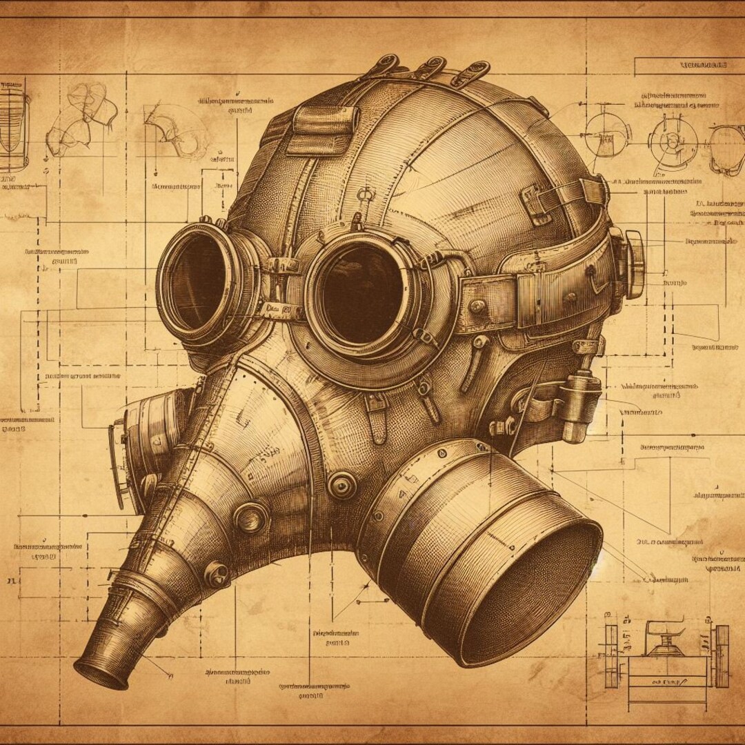 Plague Mask Diagram 4 - Etsy