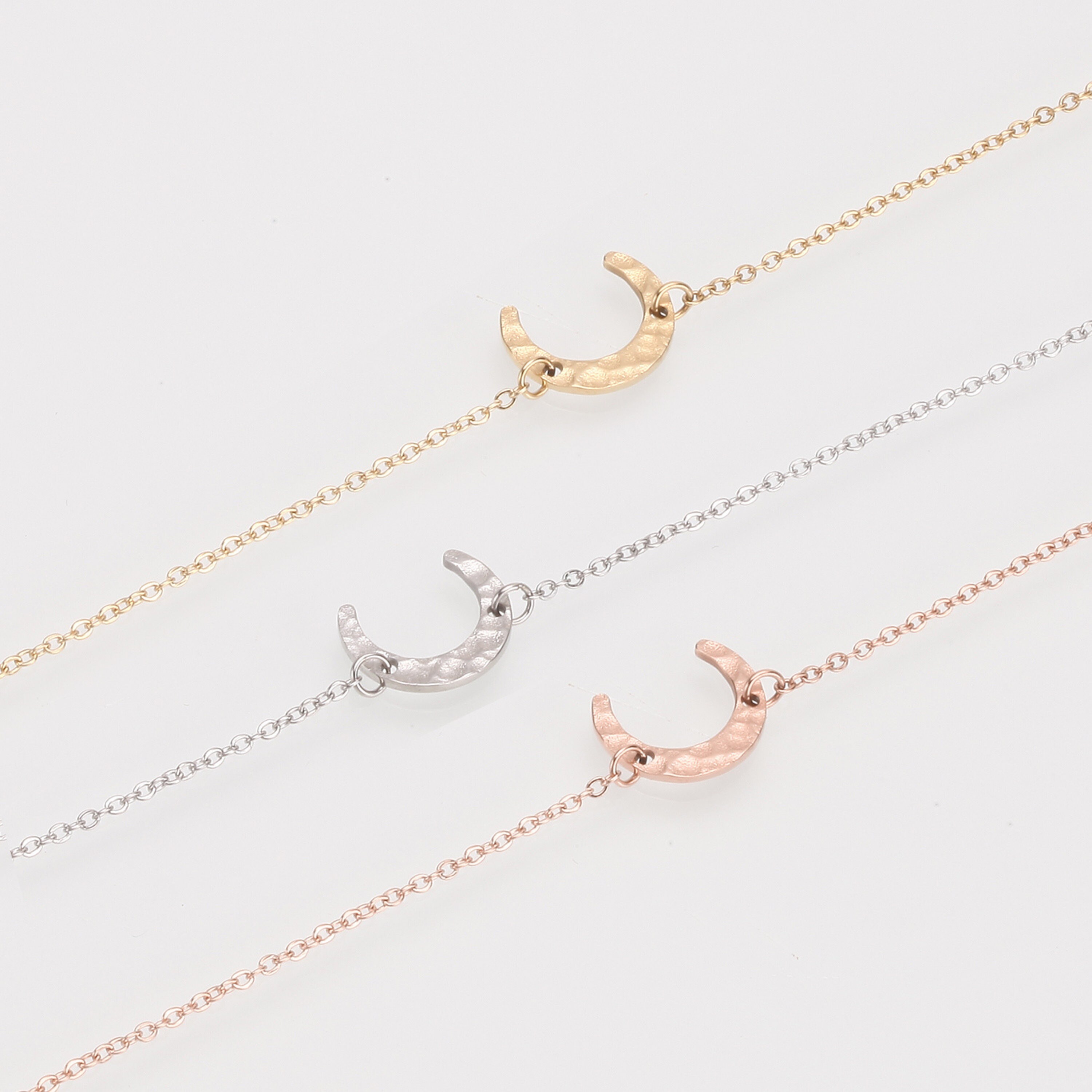 Half Moon Friendship Bracelet Minimalist Half Moon Bracelet Dainty Jewellery for Everyday Wear ...