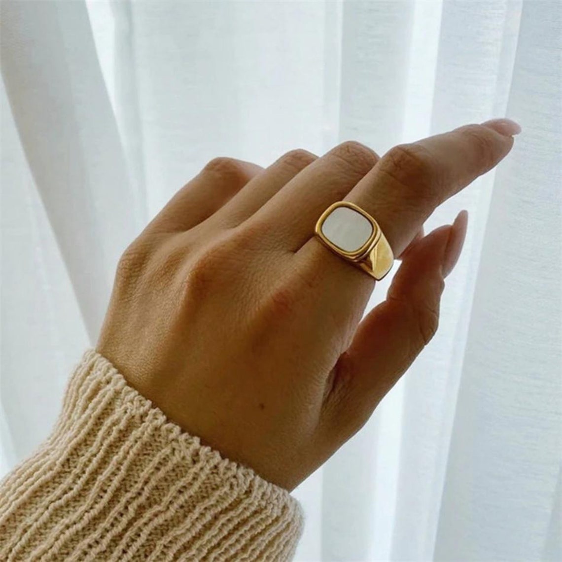 Modern Chunky Signet Ring Minimalist Style With Maximum Impact ...