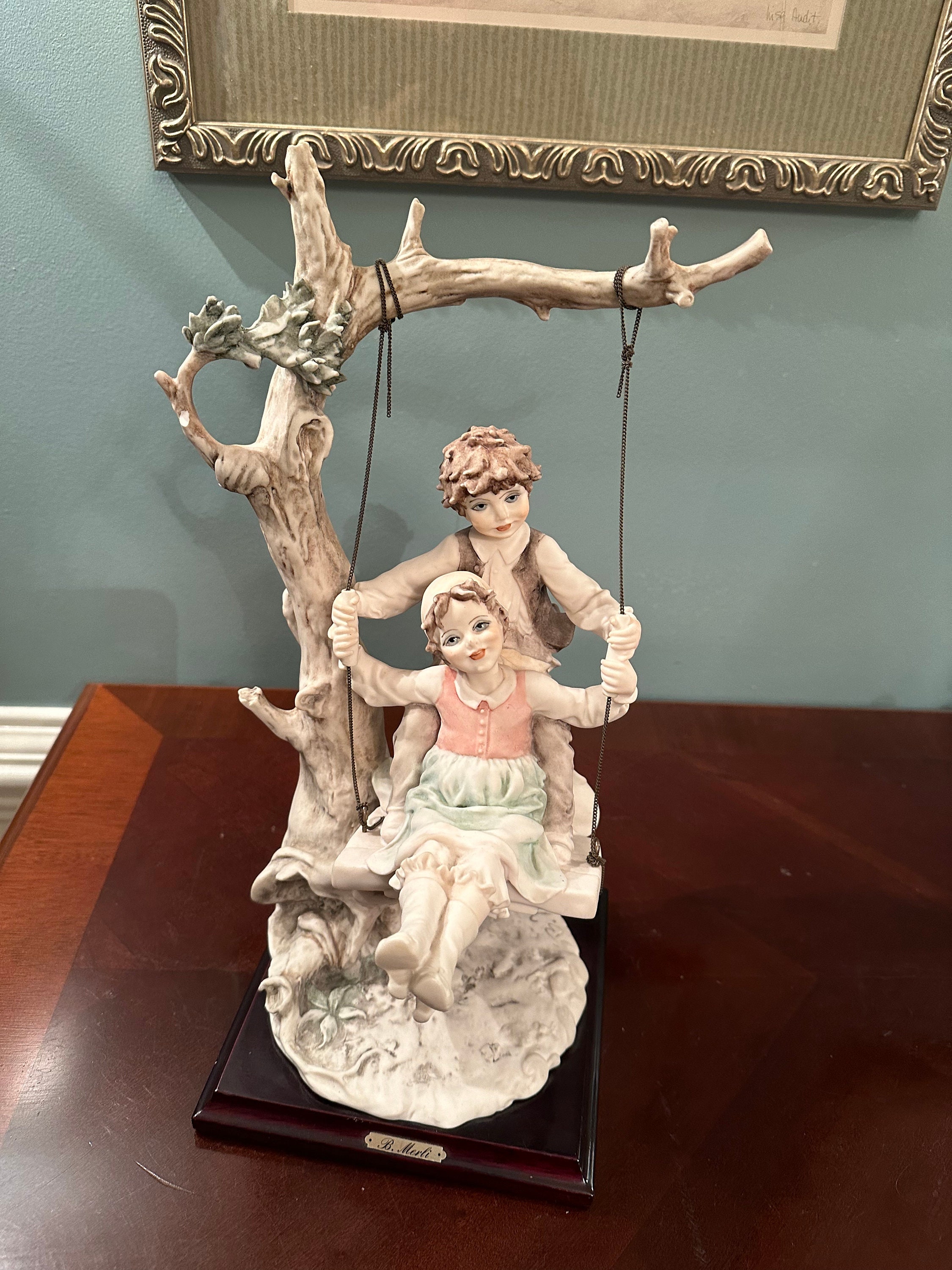 Capodimonte Florence, Italy Figurine of a Boy and Girk on a Swing by B ...