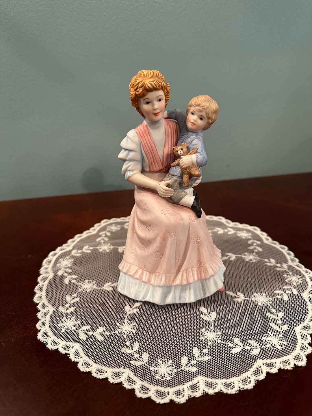 Homco Lady With Child 1460 Porcelain Figurine - Etsy