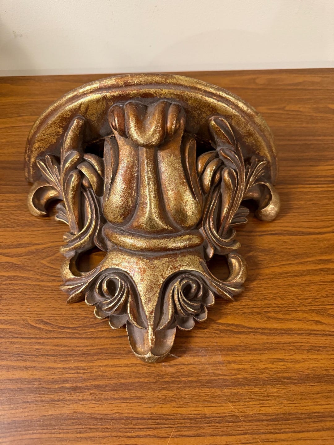 Vintage Ornate & Sculptured Gold and Broze Gilt Wall Shelf Corbel ...